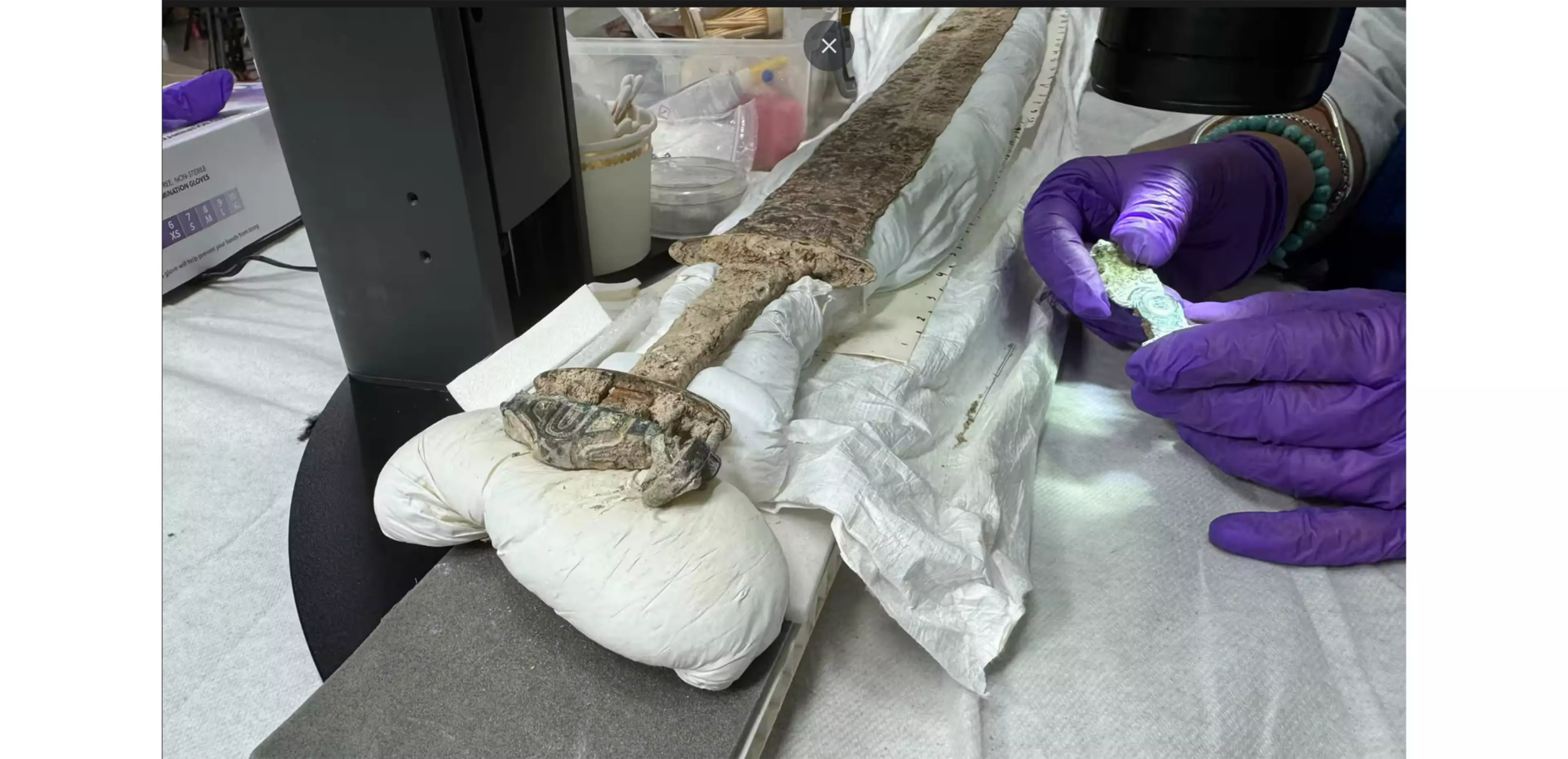 Sixth-century sword excavated in Anglo-Saxon cemetery examined by ...