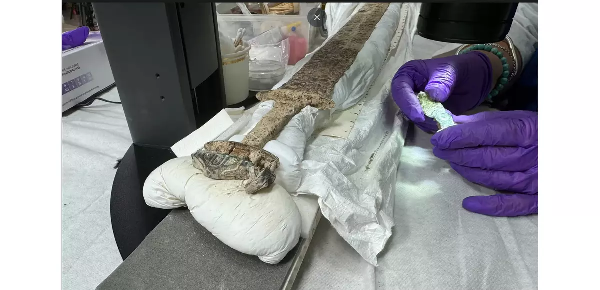 Sixth-century sword excavated in Anglo-Saxon cemetery examined by ...